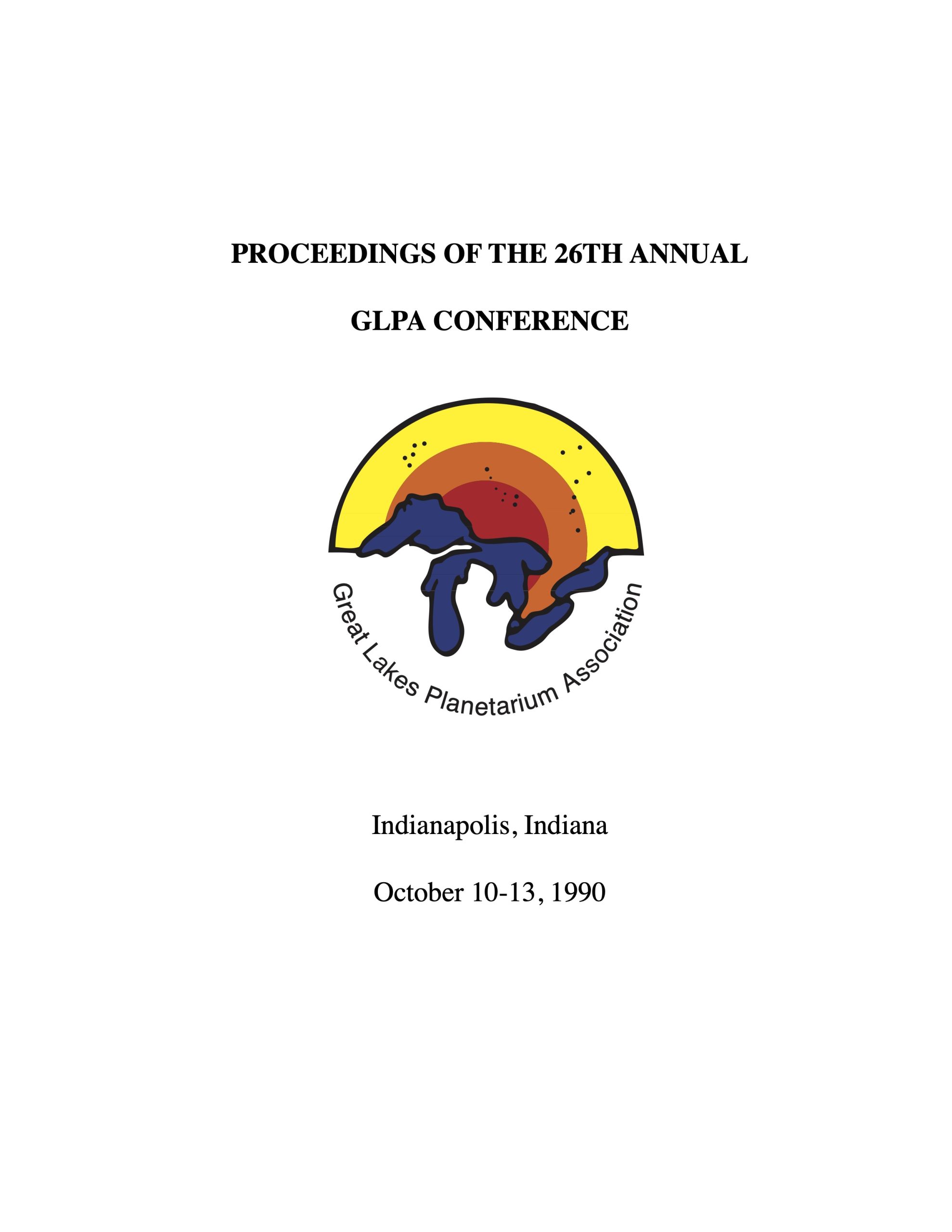 1990 – GLPA Proceedings – Great Lakes Planetarium Association